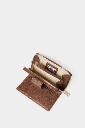 OSPREY LONDON The Core Medium Leather Popper Matinee Purse - Tan