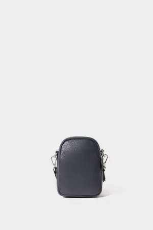 OSPREY LONDON Stella Leather Phone Bag With Adjustable Strap - Navy