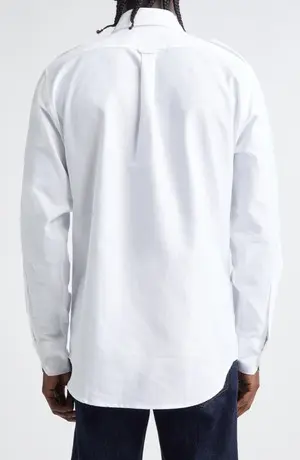 DRAKE'S Epaulet Cotton Oxford Button-up Shirt