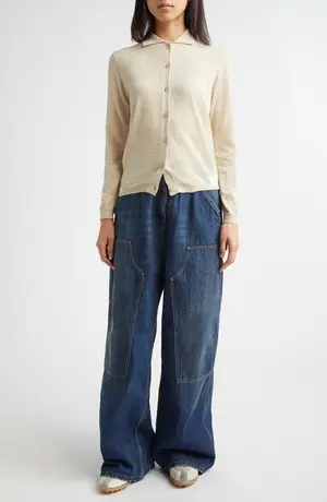 MAISON MARGIELA Charles Patching Wool Blend Cardigan