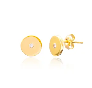 MAZIN JEWELS Halo Stud Earrings - Gold