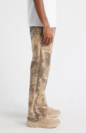 PLEASURES X Realtree Hendrix Flared Jeans - Brown Tree