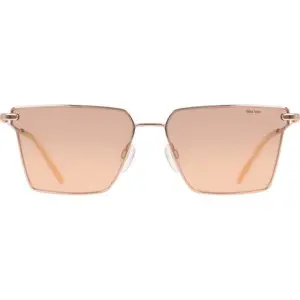 Nike Pursuit Flair 60mm Square Sunglasses - Rose Gold/rose Gold Mirror