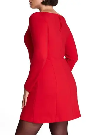 Spanx Ponte Long Sleeve Minidress - Spanx Red