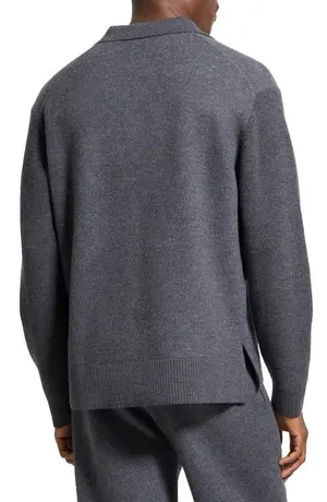 Theory Boiled Merino Wool Johnny Collar Sweater