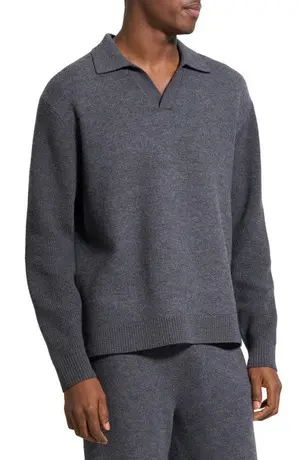 Theory Boiled Merino Wool Johnny Collar Sweater