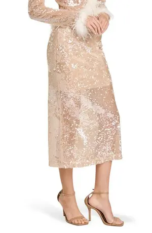 WAYF Coco Sequin Midi Skirt