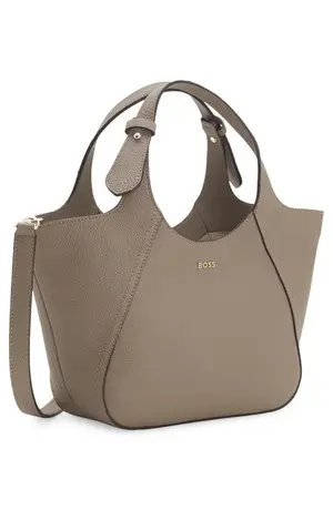 Hugo Small Lenah Leather Tote - Open Brown