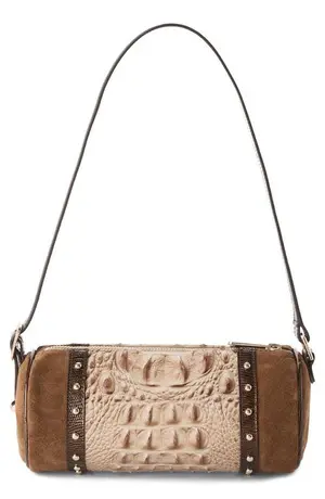 Brahmin Billie Leather Barrel Bag - Taupe Ensemble