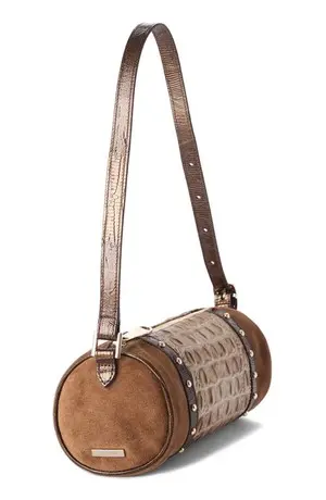 Brahmin Billie Leather Barrel Bag - Taupe Ensemble