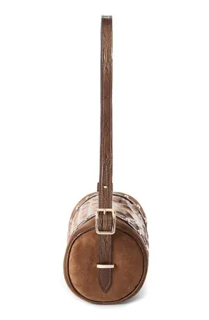 Brahmin Billie Leather Barrel Bag - Taupe Ensemble