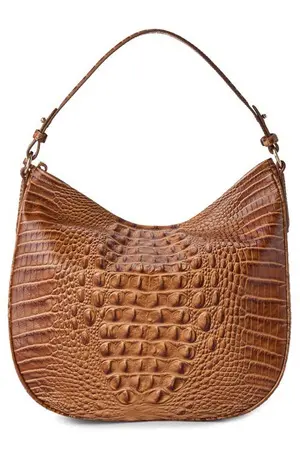 Brahmin Small Kathleen Croc Embossed Leather Shoulder Bag