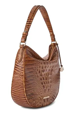 Brahmin Small Kathleen Croc Embossed Leather Shoulder Bag
