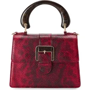 Brahmin Small Hallie Leather Top Handle Bag - Red Opal Cassatt