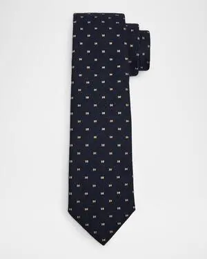 Emporio Armani Micro-jacquard Silk And Wool Tie - Wine