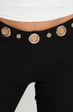 Princess Polly Grommet Trim Flare Pants