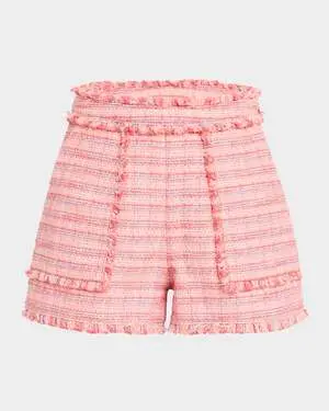 Cinq À Sept Allen Tweed Shorts - Sugar Coral Mul