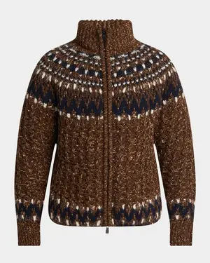 Moncler Fair Isle Wool Knit Puffer - Multi