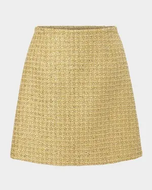 Carolina Herrera Metallic Tweed Mini Skirt - Gold