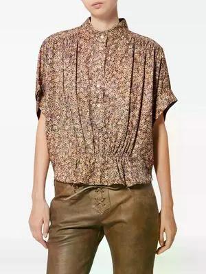 Isabel Marant Étoile Floral Print Button Top - Brown