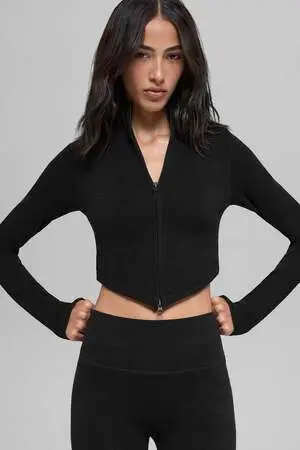 Alo Yoga Seamless Ribbed Jacket - Black