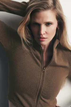 Alo Yoga Ribbed Two Tone Zip Up Jacket - Java Brown