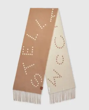 Stella McCartney Logo Fringe Scarf - Camel/natural