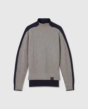 Stella McCartney Turtleneck Contrast Panel Jumper - Grey/navy