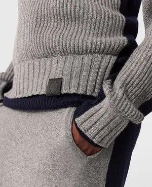 Stella McCartney Turtleneck Contrast Panel Jumper - Grey/navy
