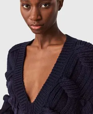 Stella McCartney Falabella Cable-knit V-neck Jumper
