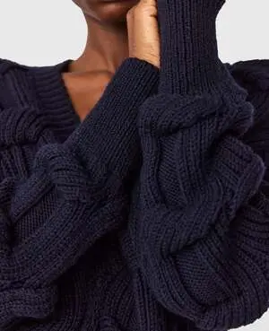 Stella McCartney Falabella Cable-knit V-neck Jumper