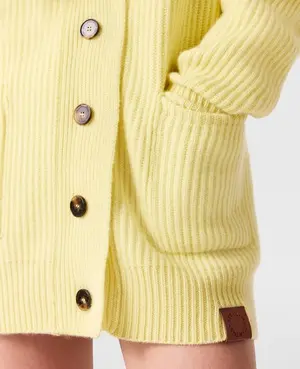 Stella McCartney Chunky Knit V-neck Cardigan - Lemon