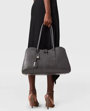 Stella McCartney Ryder Ostrich Laptop Tote