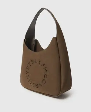 Stella McCartney Logo Large Hobo Bag - Moka
