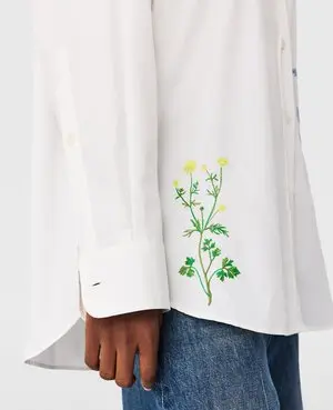 Stella McCartney Floral Embroidered Button-down Shirt - Pure White