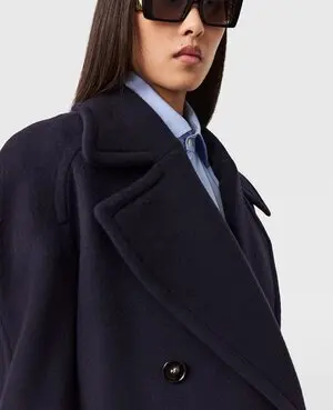 Stella McCartney Tie-belt Cropped Peacoat - Ink
