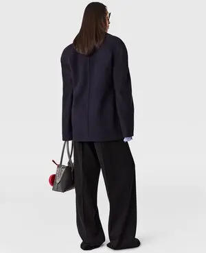 Stella McCartney Tie-belt Cropped Peacoat - Ink