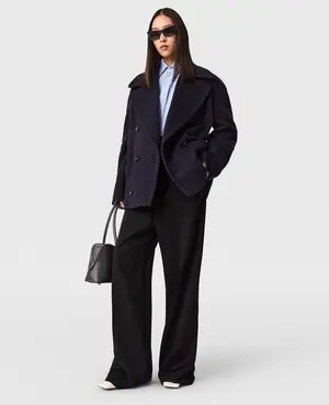 Stella McCartney Cropped Peacoat Jacket With Tie Belt