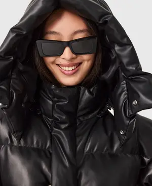 Stella McCartney Padded Vegan Leather Puffer Coat