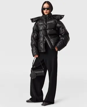 Stella McCartney Padded Vegan Leather Puffer Coat