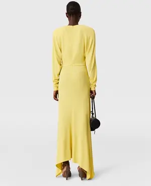 Stella McCartney Pleated Jersey Long-sleeve Maxi Dress