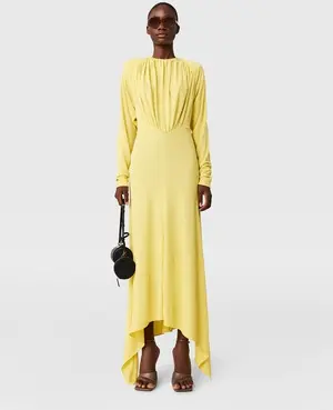 Stella McCartney Pleated Jersey Long-sleeve Maxi Dress