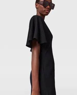 Stella McCartney V-neck Satin Midi Dress - Black