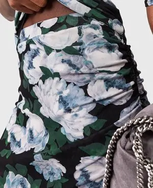 Stella McCartney Floral Mesh Midi Skirt - Multicolour