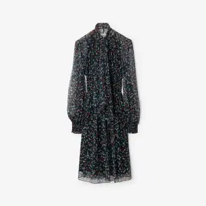Burberry Floral Silk Creponne Dress