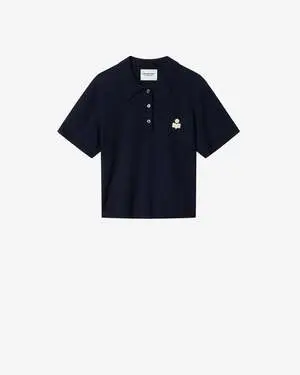 ETOILE Althea Cotton-blend Knit Polo - Midnight
