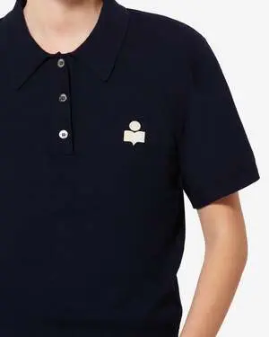 ETOILE Althea Cotton-blend Knit Polo - Midnight