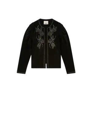 Isabel Marant Étoile Pietra" Embroidered Velvet Jacket - Black
