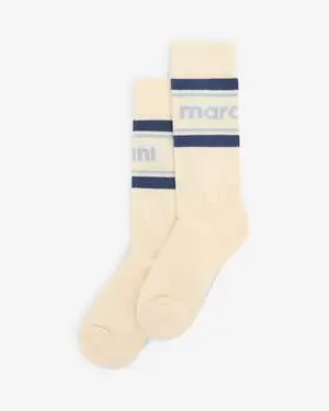 Isabel Marant Donna Mid-calf Socks - Ecru/blue