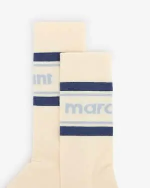 Isabel Marant Donna Mid-calf Socks - Ecru/blue